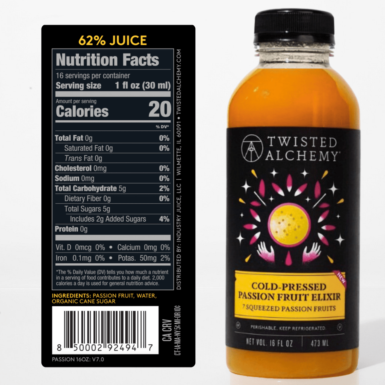 16oz PASSION FRUIT ELIXIR COLD PRESSED – Twisted Alchemy